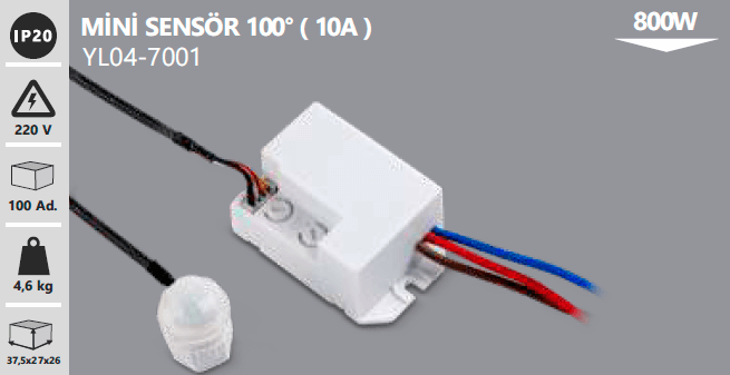 Yl 04 7001 Mini Sensör 10 A 800 Watt